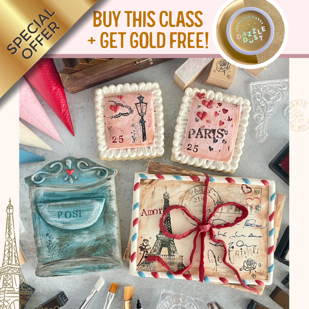 Love Letters Cookie Class + Antique Gold Edible Lustre Dust by Jenna R ...